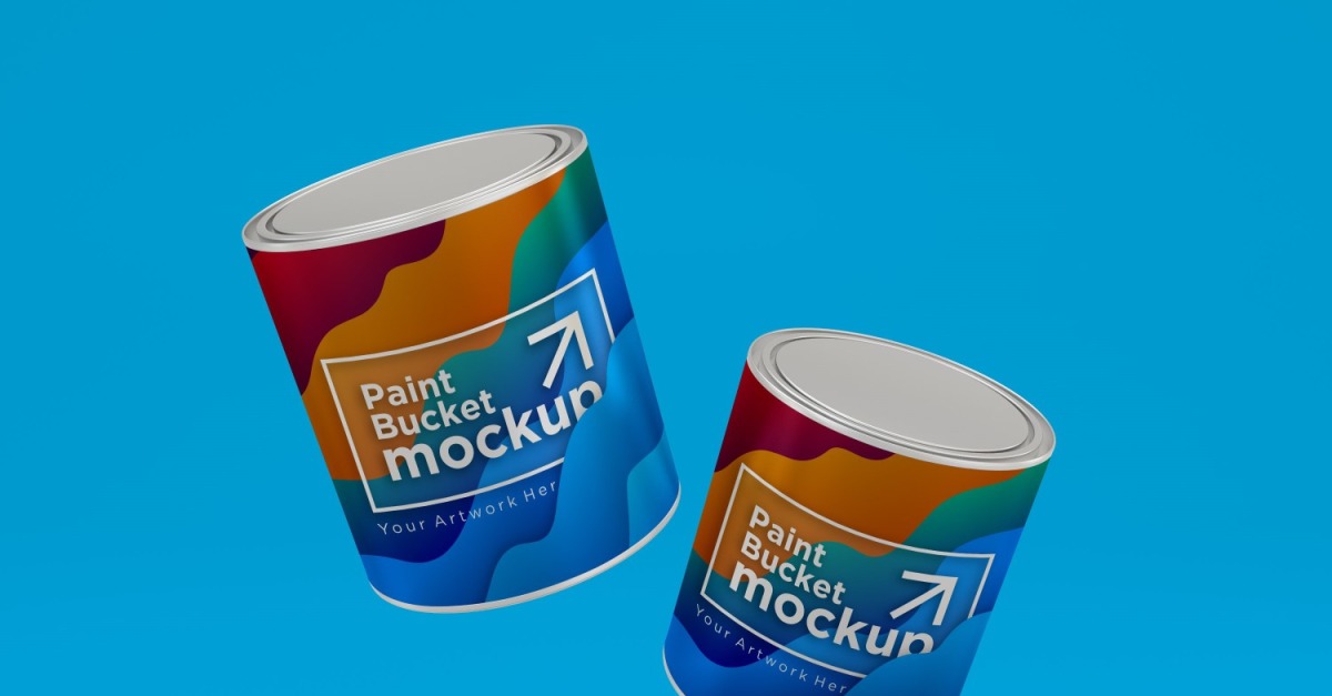 Steel Paint Bucket Container packaging mockup 22