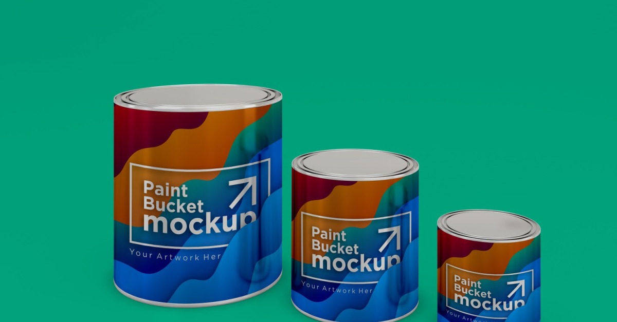 Steel Paint Bucket Container packaging mockup 23
