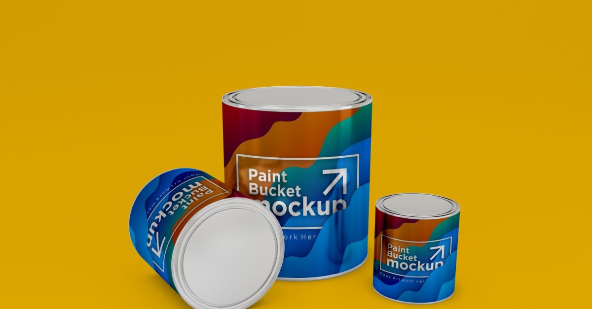 Steel Paint Bucket Container packaging mockup 24