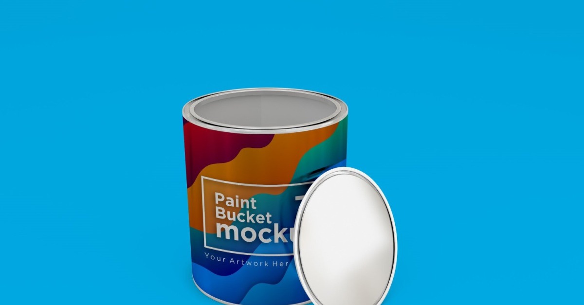 Steel Paint Bucket Container packaging mockup 28