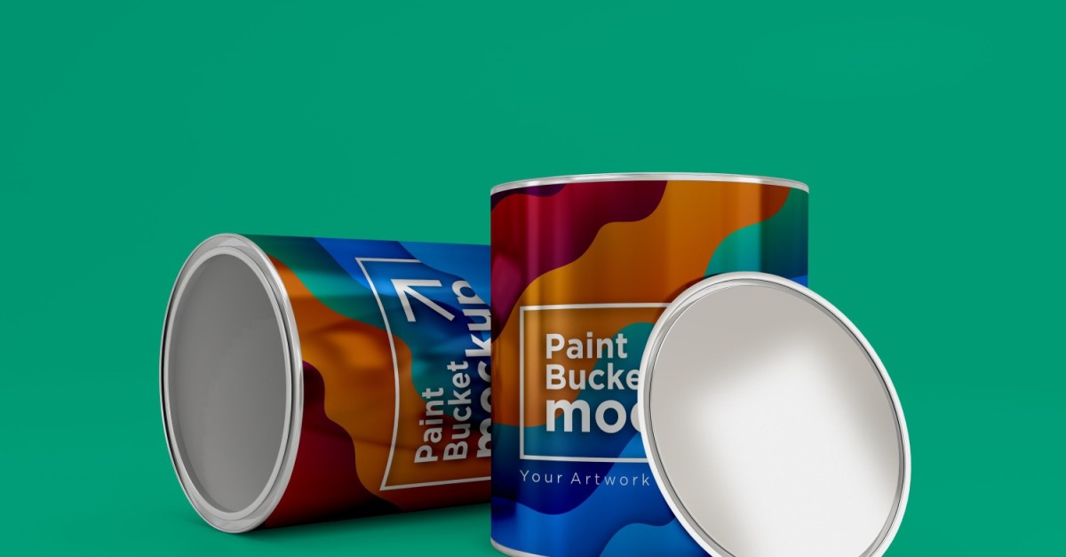 Steel Paint Bucket Container packaging mockup 29
