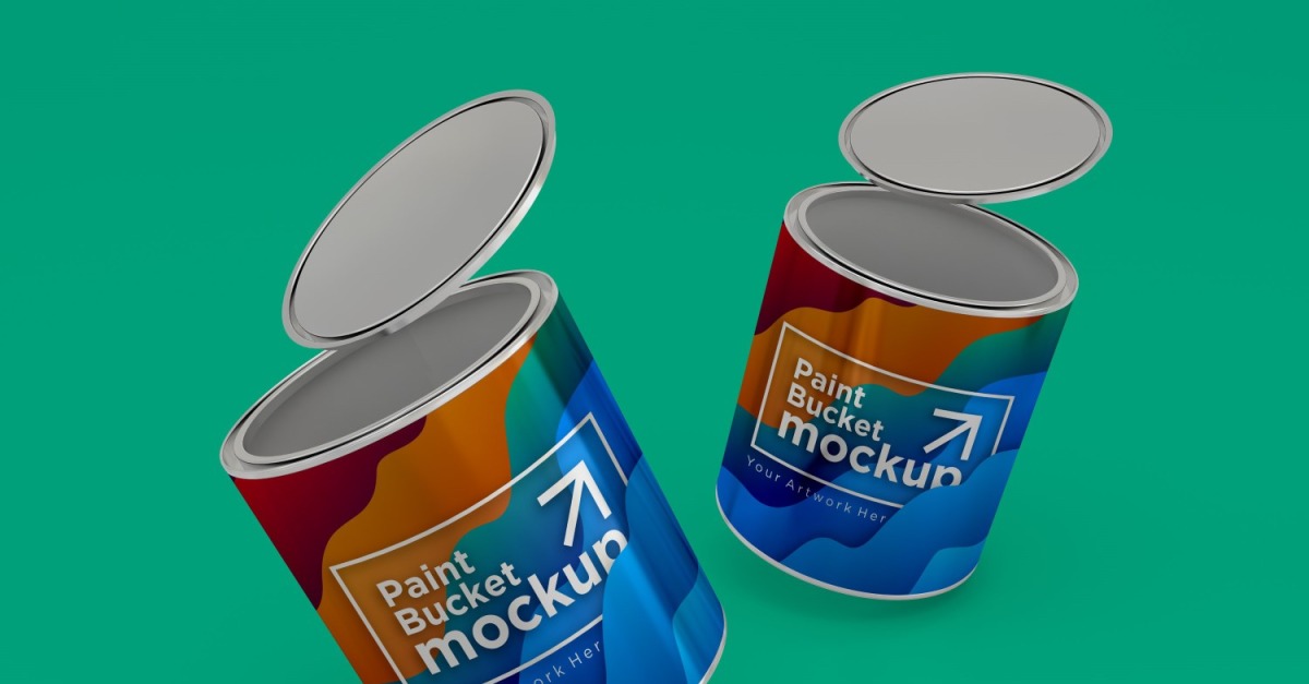 Steel Paint Bucket Container packaging mockup 32