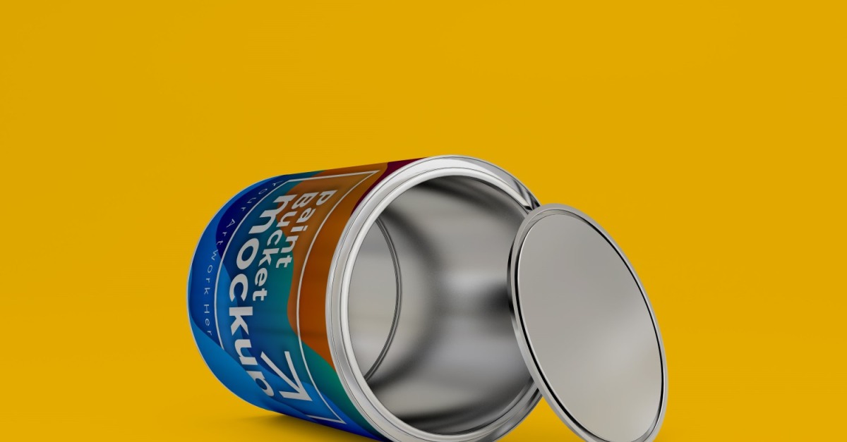 Steel Paint Bucket Container packaging mockup 33