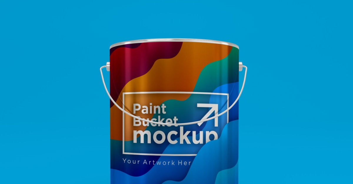Steel Paint Bucket Container packaging mockup 34