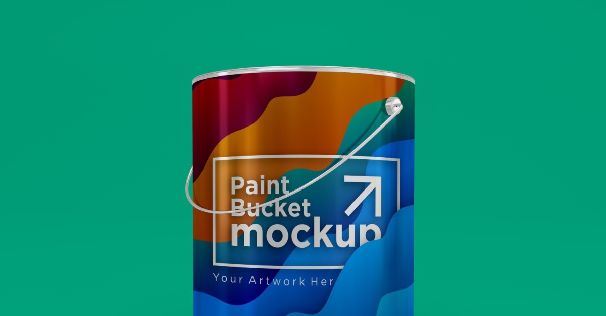 Steel Paint Bucket Container packaging mockup 35