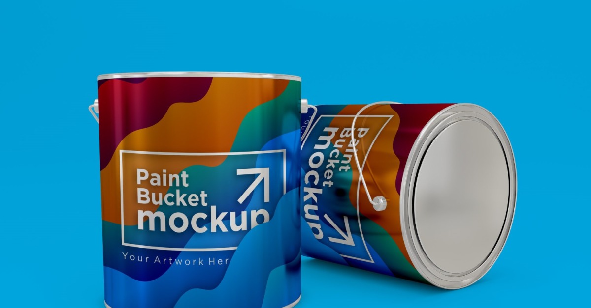 Steel Paint Bucket Container packaging mockup 43