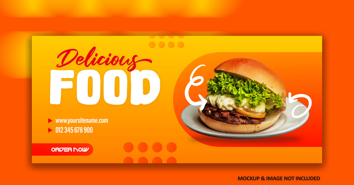 Fast food Social media ad cover banner design EPS template
