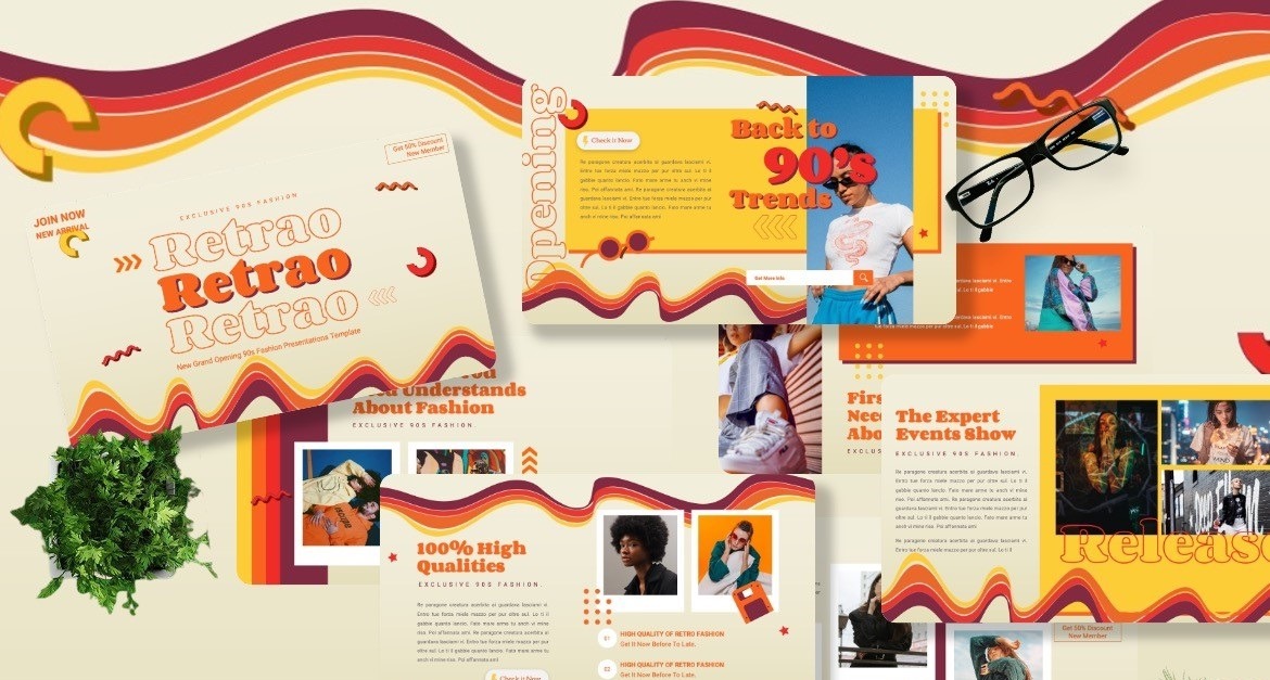 Retrao - Retro 90s Googleslide Templates - TemplateMonster