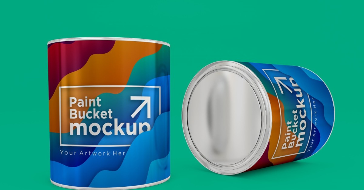Steel Paint Bucket Container packaging mockup 14
