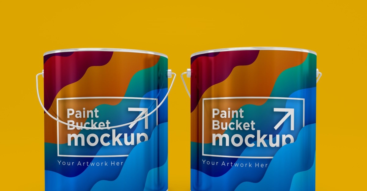 Steel Paint Bucket Container packaging mockup 36