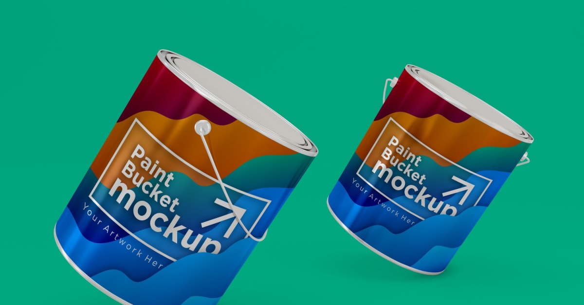 Steel Paint Bucket Container packaging mockup 44