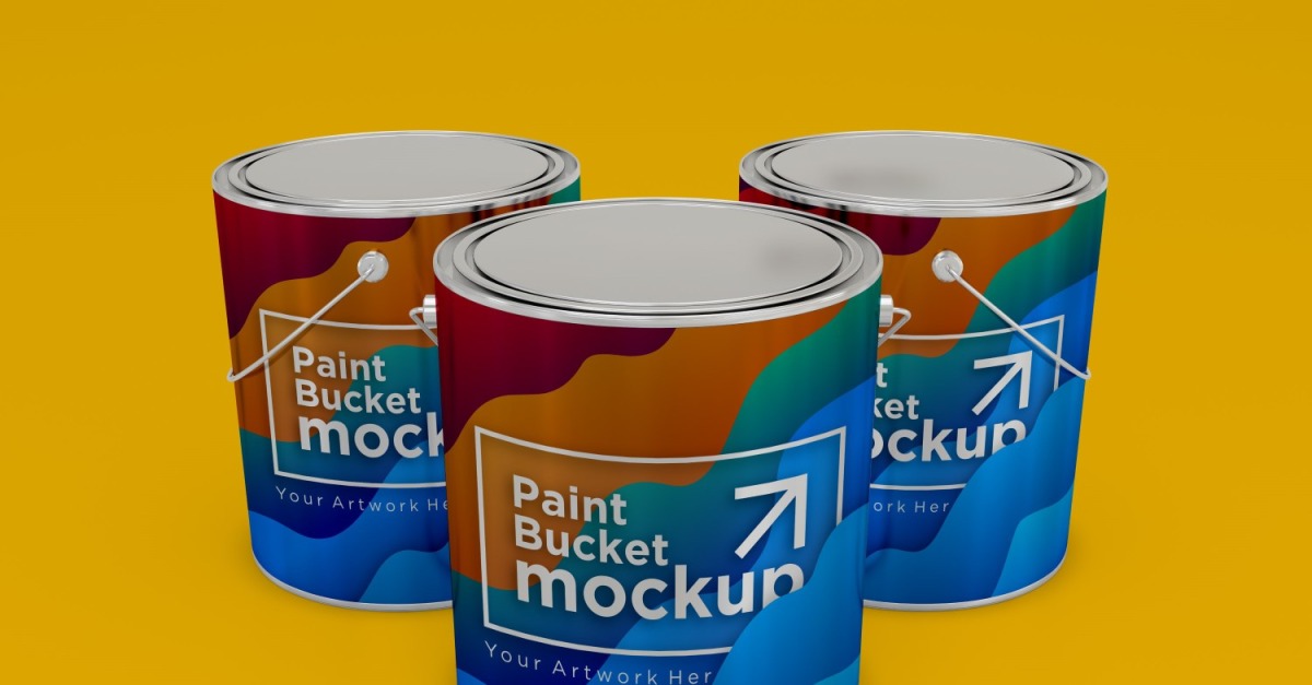 Steel Paint Bucket Container packaging mockup 45