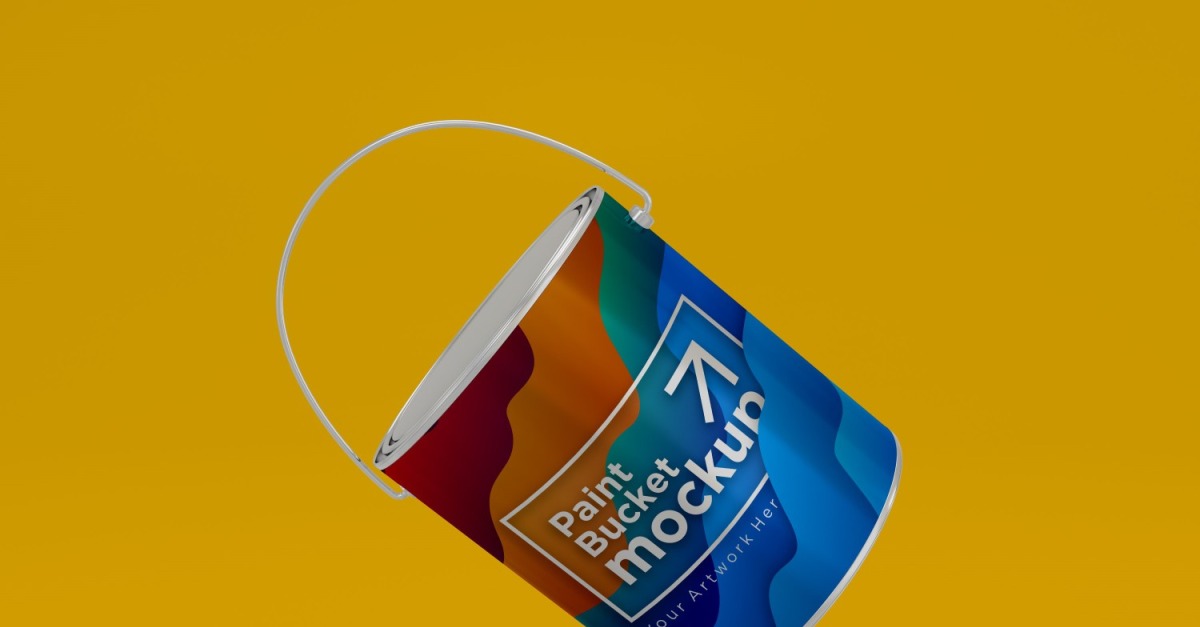 Steel Paint Bucket Container packaging mockup 48