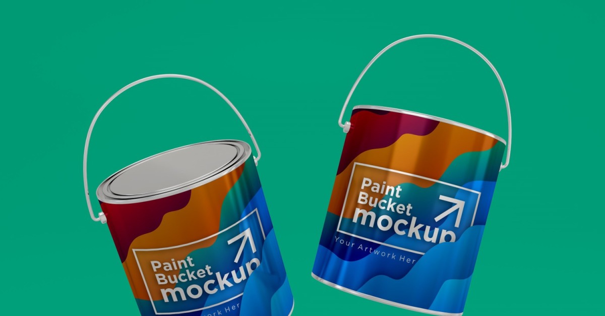 Steel Paint Bucket Container packaging mockup 50