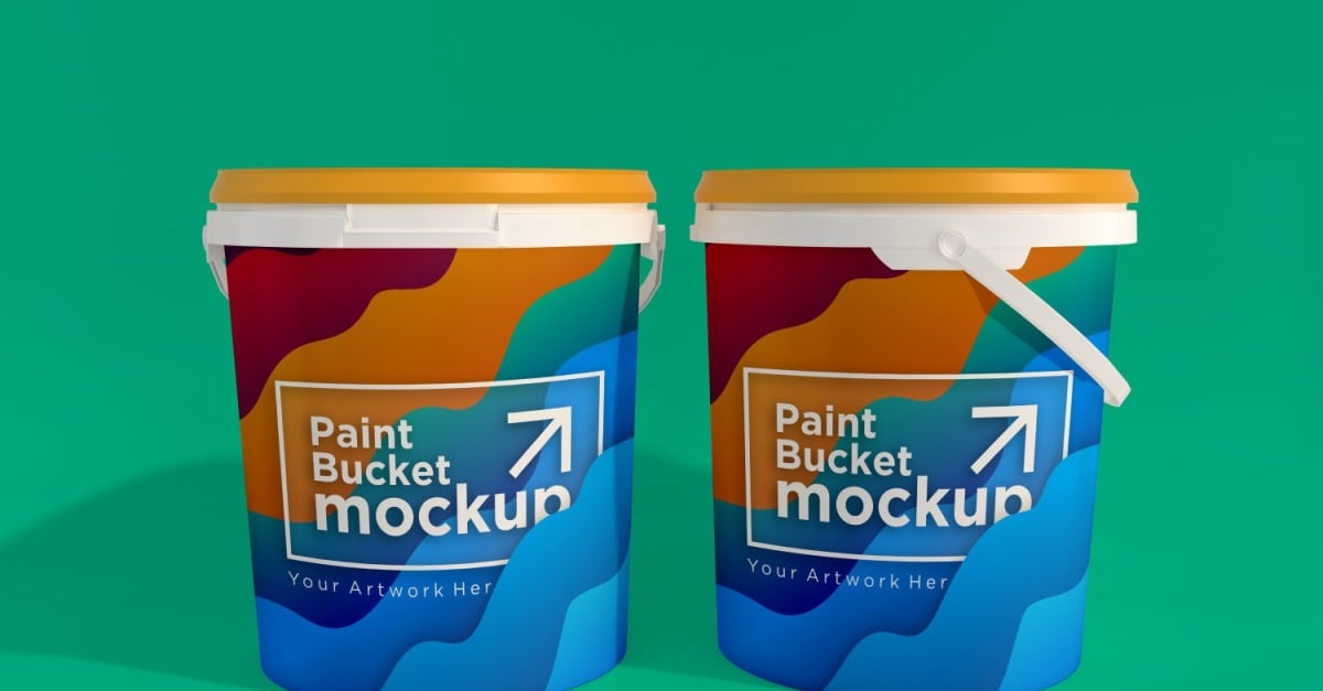 Plastic Paint Bucket Container packaging mockup 02