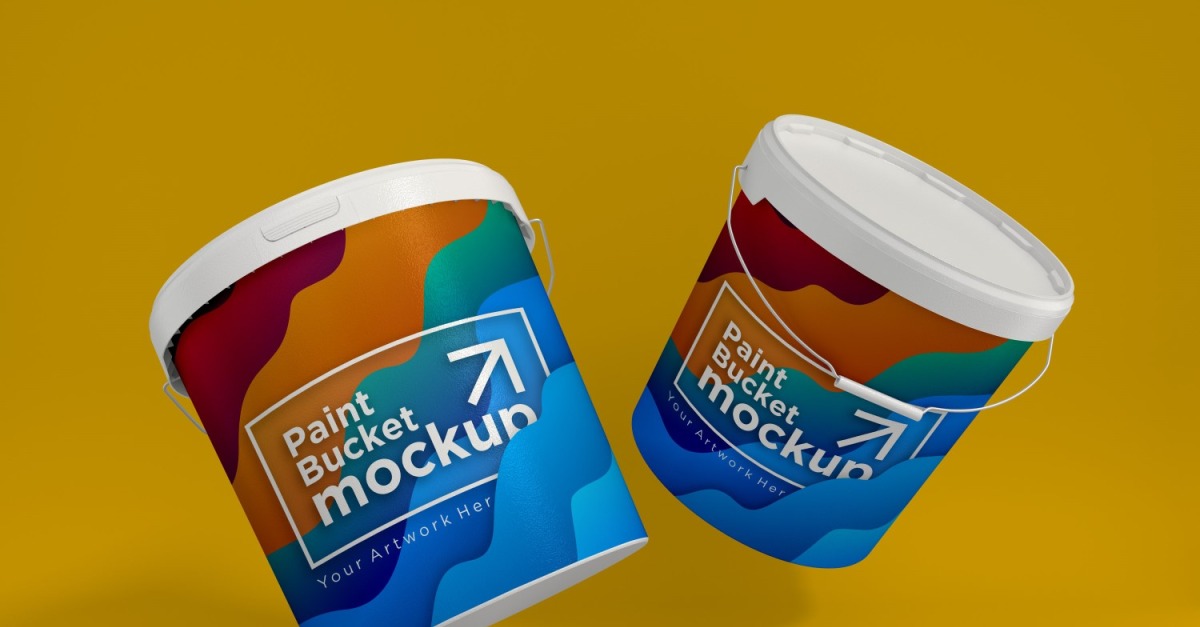 Plastic Paint Bucket Container packaging mockup 09