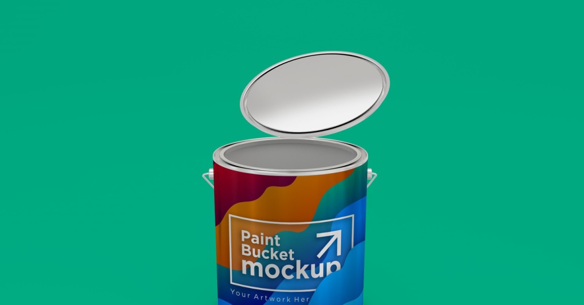 Steel Paint Bucket Container packaging mockup 53