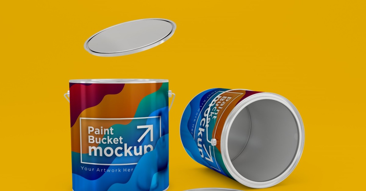 Steel Paint Bucket Container packaging mockup 54