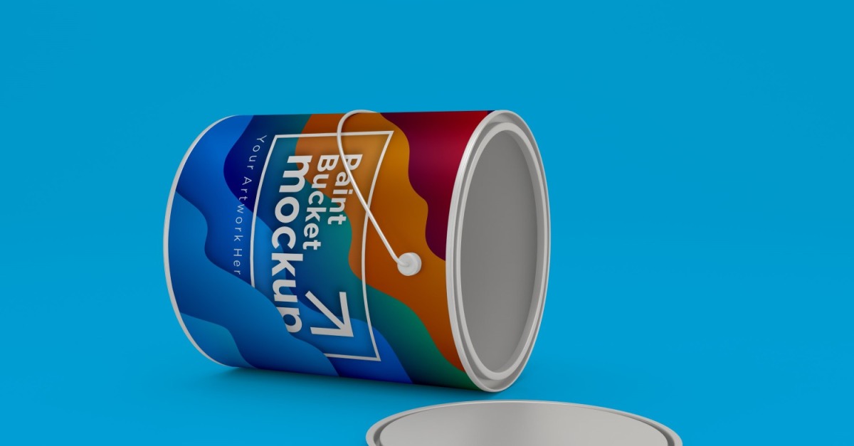 Steel Paint Bucket Container packaging mockup 55