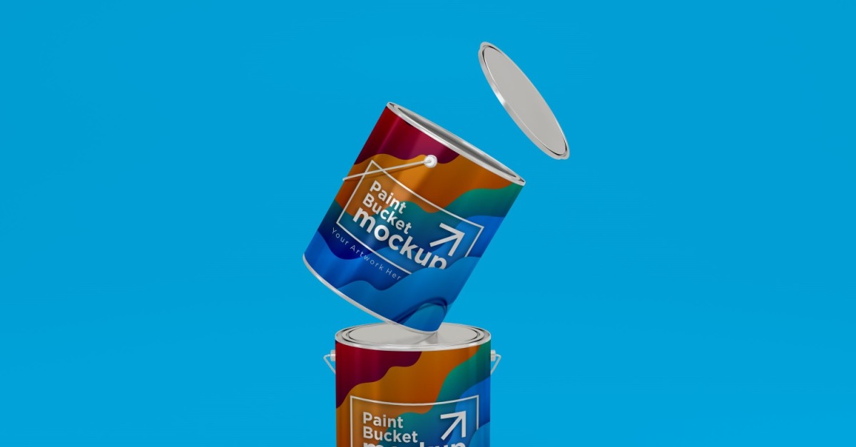 Steel Paint Bucket Container packaging mockup 58