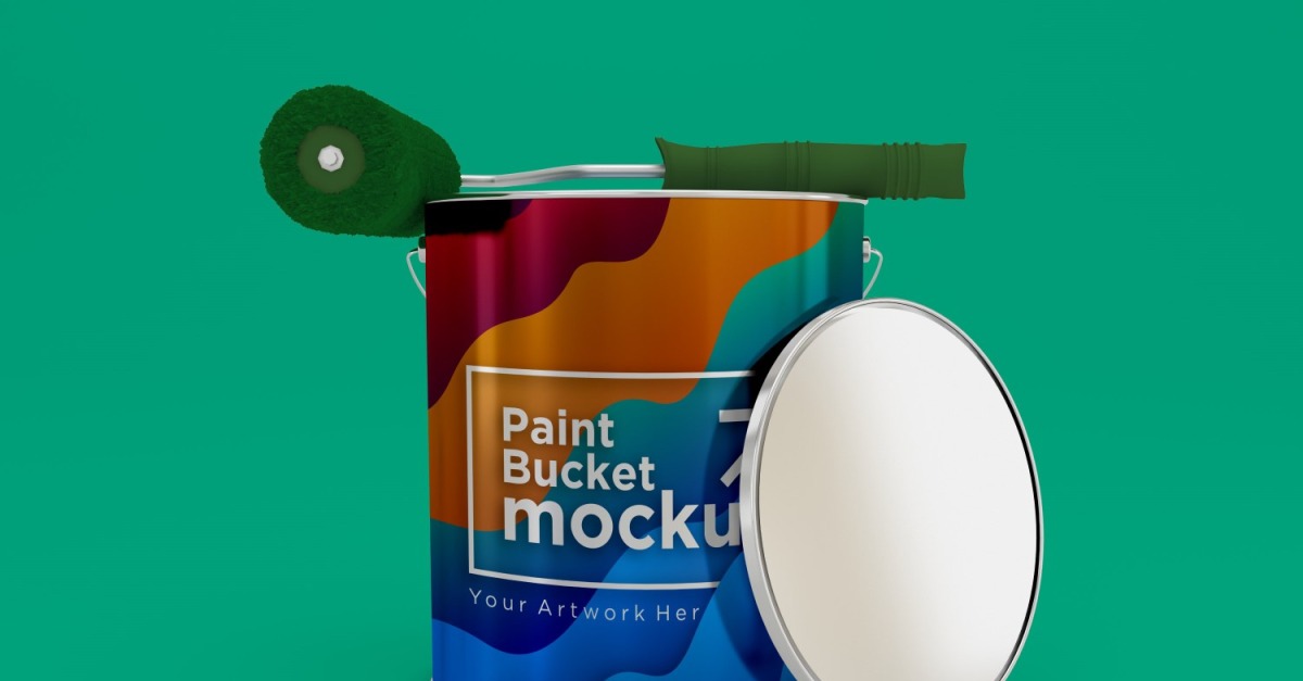 Steel Paint Bucket Container packaging mockup 62