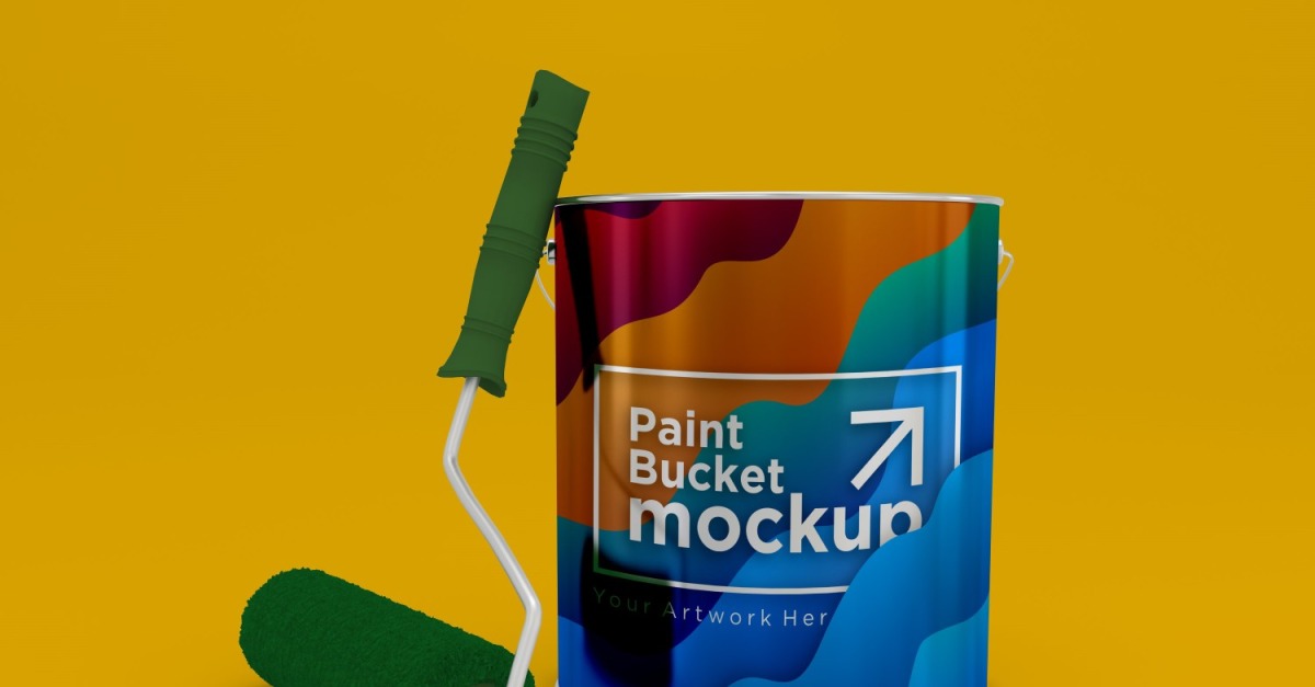 Steel Paint Bucket Container packaging mockup 63