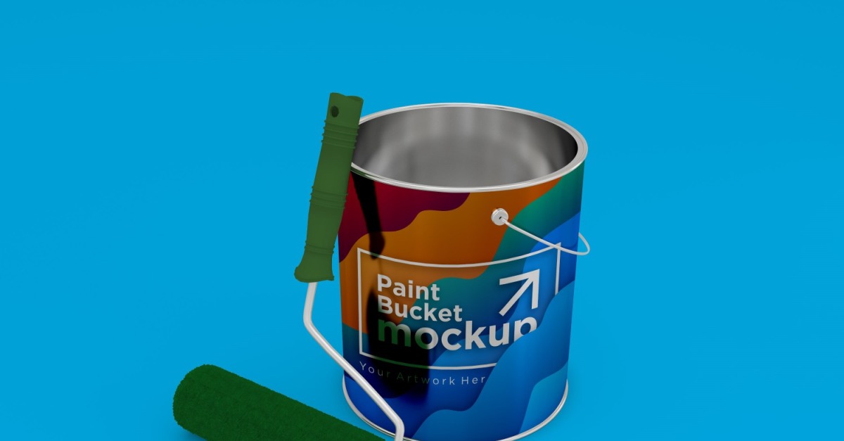Steel Paint Bucket Container packaging mockup 64