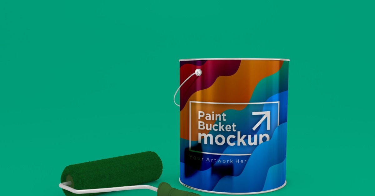 Steel Paint Bucket Container packaging mockup 65