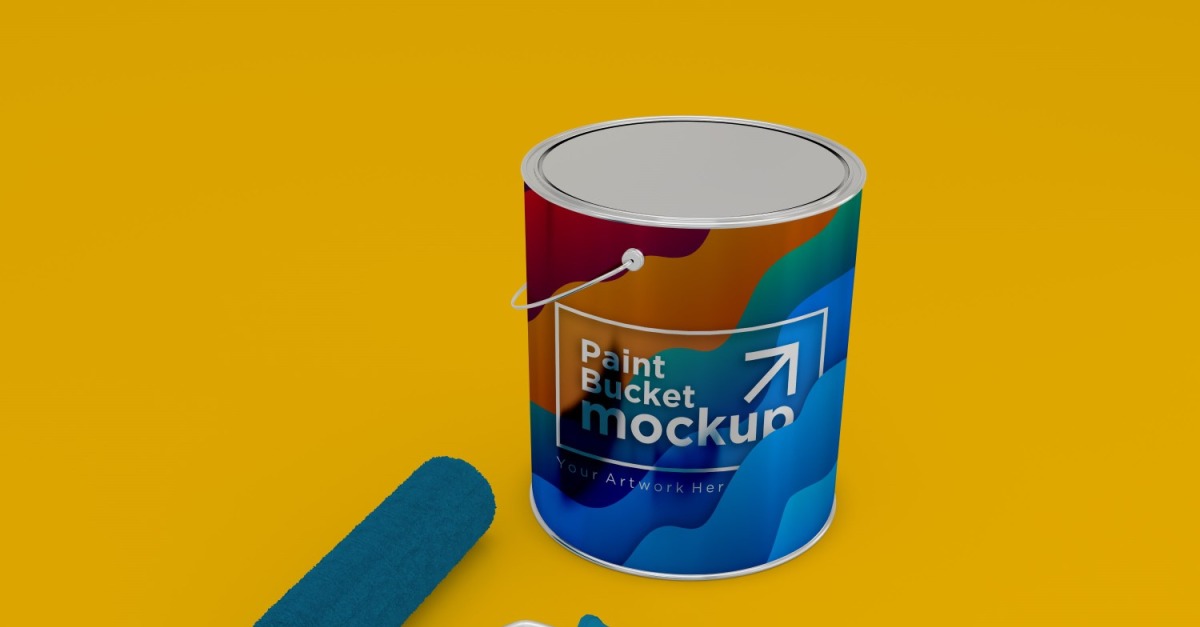 Steel Paint Bucket Container packaging mockup 66