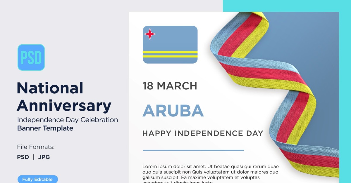 Banner de celebración del Día de la Independencia Nacional de Aruba