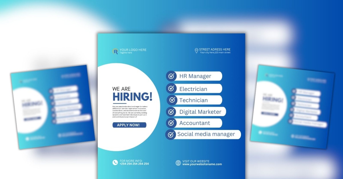 We Are Hiring Canva Design Template #402651 - TemplateMonster