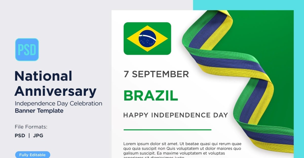 Brazil National Day Celebration Banner. - TemplateMonster