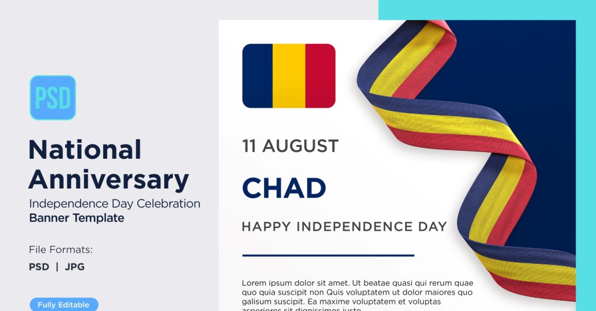 Chad National Day Celebration Banner - TemplateMonster
