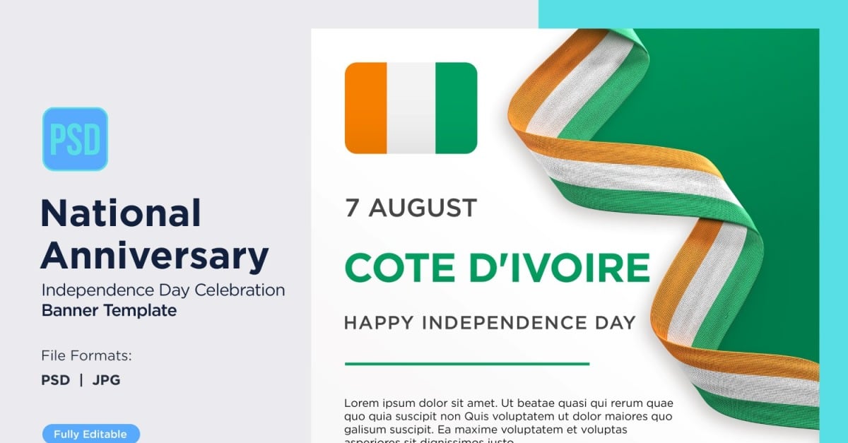 Cote d Ivoire National Day Celebration Banner