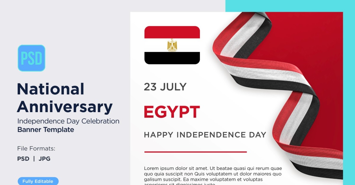 Egypt National Day Celebration Banner - TemplateMonster
