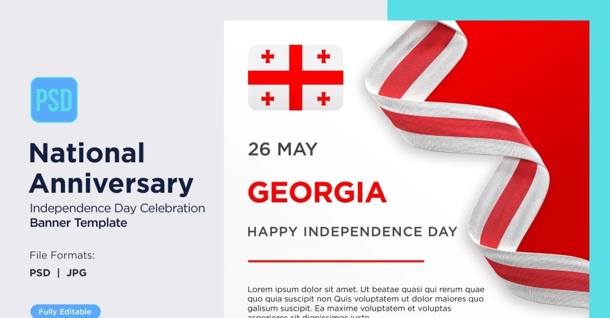 Georgia National Day Celebration Banner - TemplateMonster