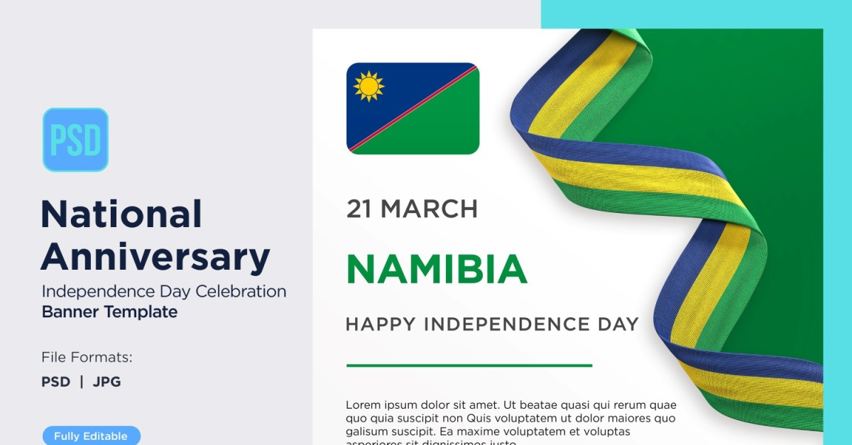 Banner de celebración del día nacional de Namibia