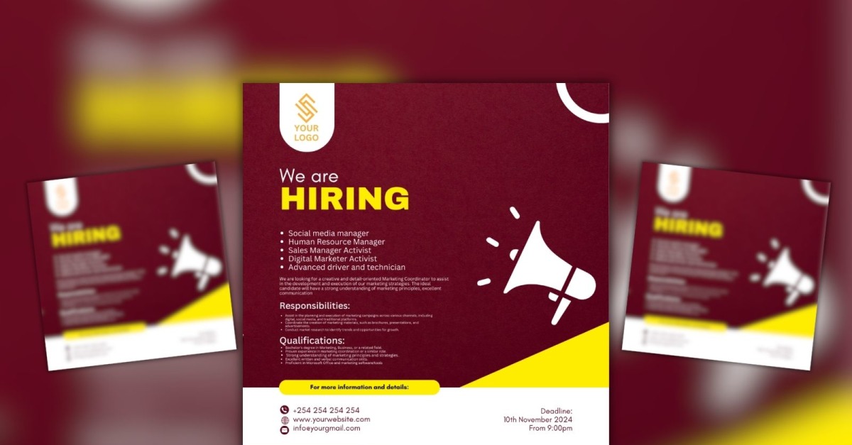 Recruitment Canva Design Template #402996 - TemplateMonster