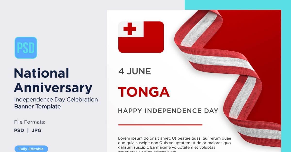 Tonga National Day Celebration Banner - TemplateMonster