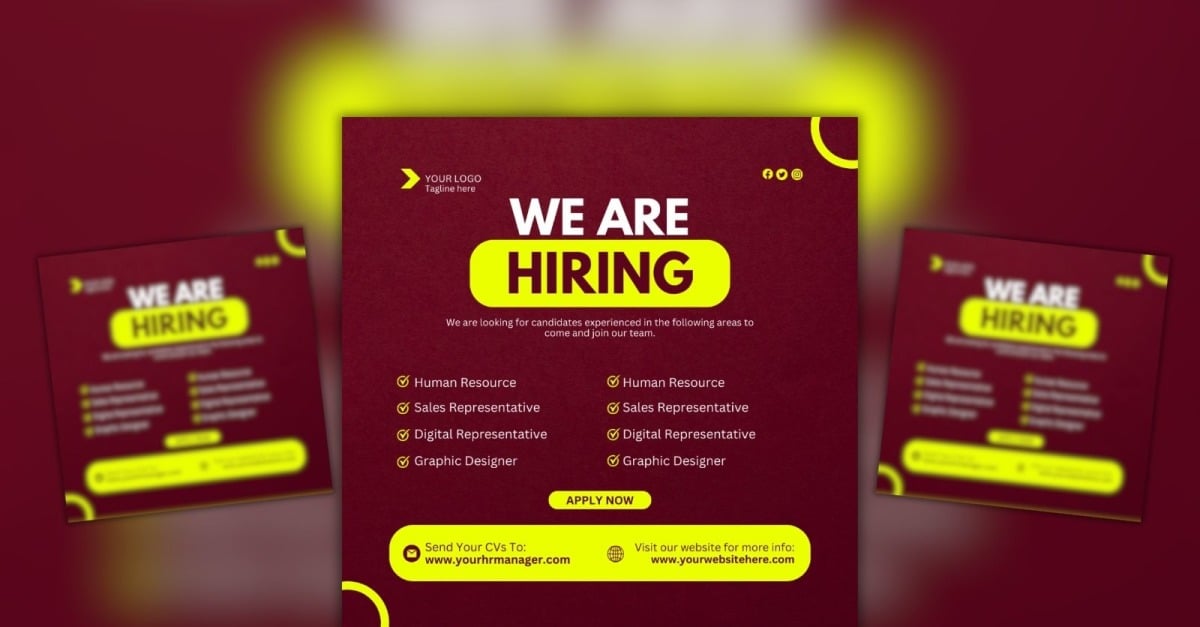 Recruiting Canva Hiring Design Template - TemplateMonster