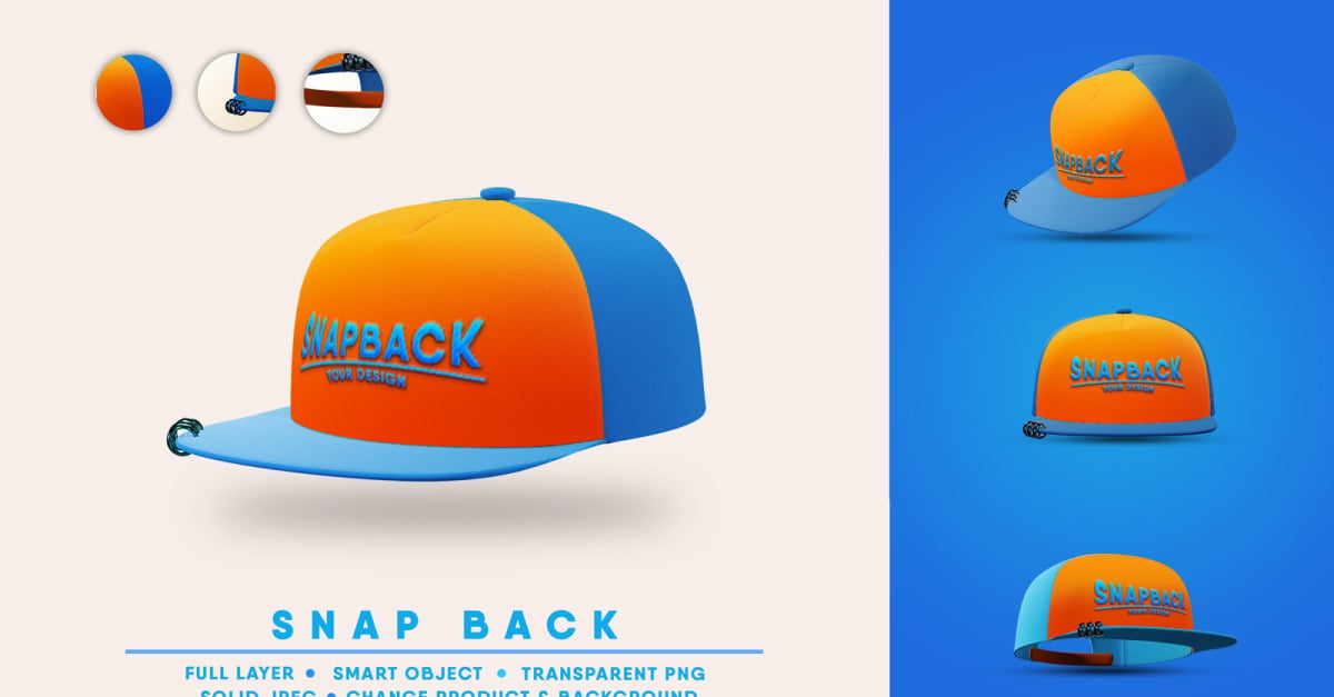 Snap Back Mockup I Easy Editable #403049 - TemplateMonster