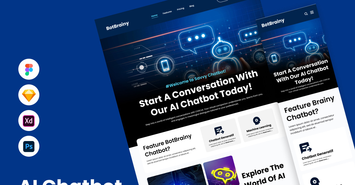 BotBrainy - AI Chatbot Landing Page V2 - TemplateMonster
