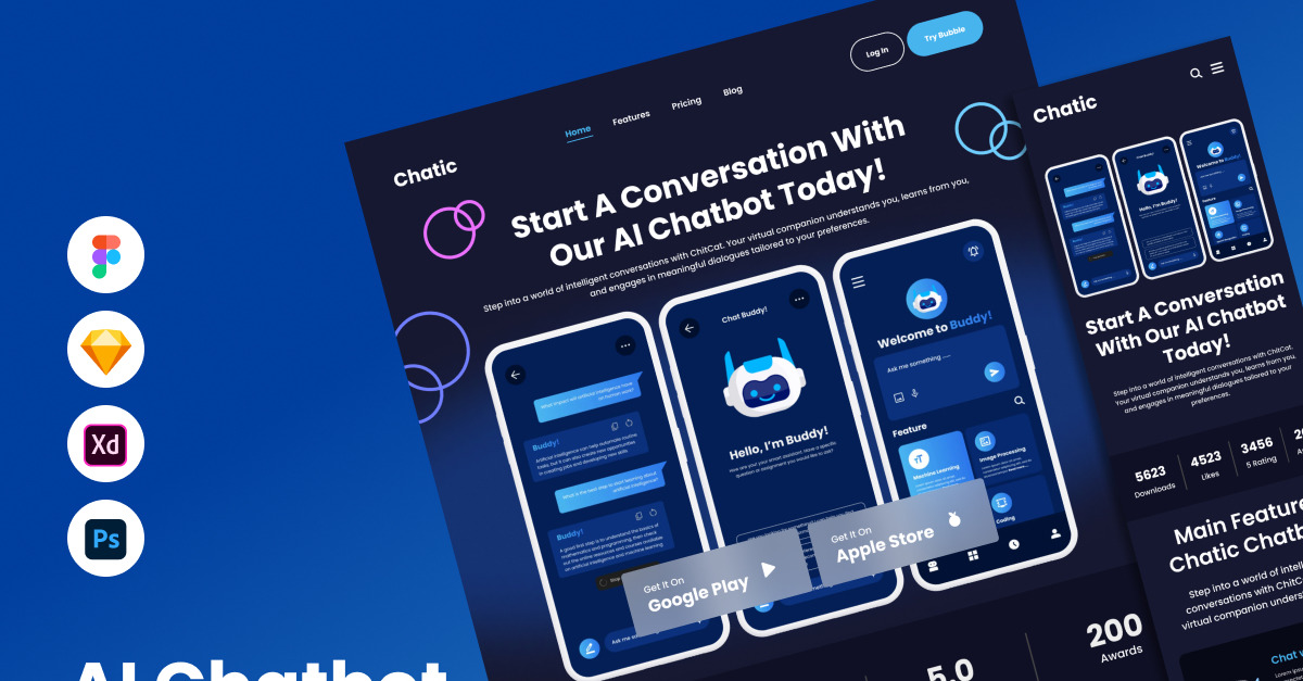 Chatic - AI Chatbot Landing Page V2 #403248 - TemplateMonster