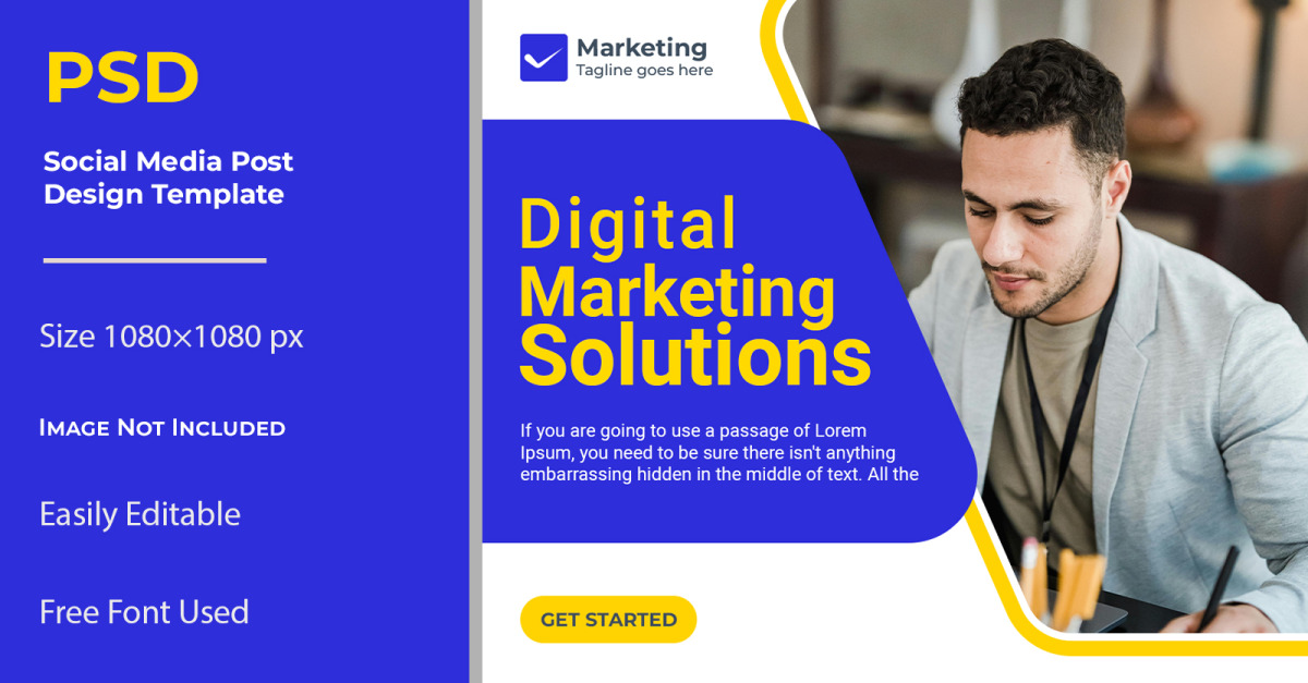Digital marketing solutions social media and Instagram post template design
