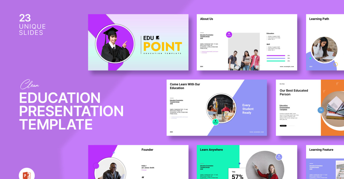 Modèle PowerPoint d'éducation Design épuré 2040