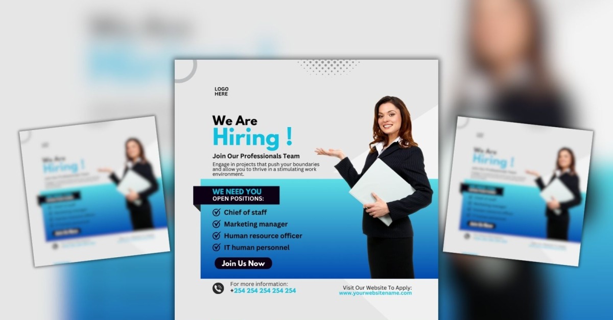 Open Position Canva Hiring Design Template Post