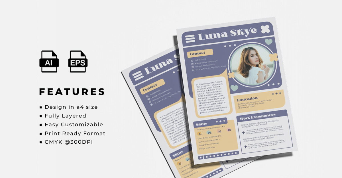 Özgeçmiş ve CV Şablon Tasarımı 05 #403331 - TemplateMonster