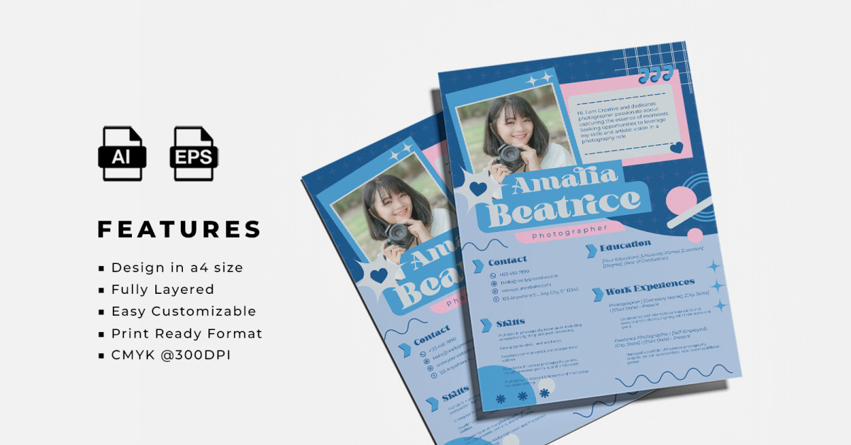 Özgeçmiş ve CV Şablon Tasarımı 010 #403583 - TemplateMonster