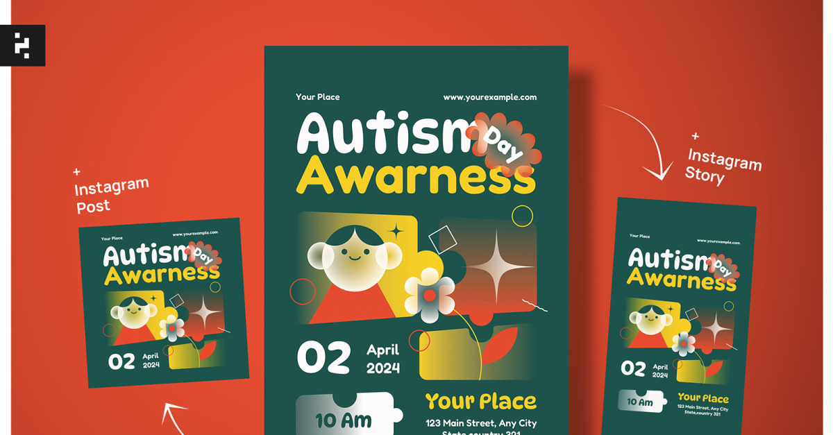 World Autism Day Flyer Template #403590 - TemplateMonster