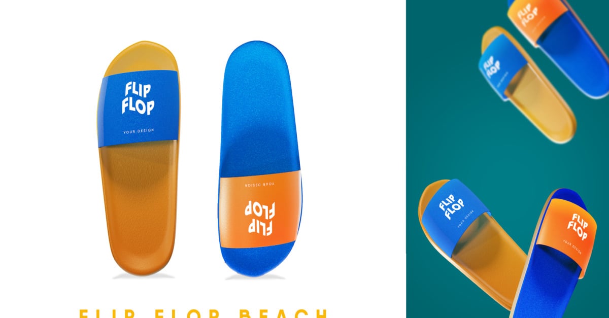 Flip Flop Beach Mockup I Easy Editable - TemplateMonster